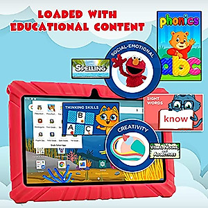 Contixo V8 Tablet for Kids and H1Kid's Fleece Headphones Bundle, Come with Sleeve Bag, Learning Tablet, Parental Control Family Link