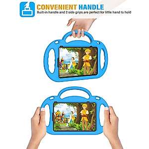 SUPLIK Kids Case for iPad Mini 6 (8.3 inch, 2021), iPad Mini 6th Generation Case with Shoulder Strap, Kidproof Shockproof Handle Stand Protective Case for Apple iPad New Mini (6th Gen), Blue