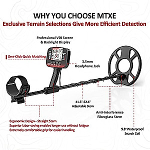 DR.ÖTEK Metal Detector for Adults & Kids, Super Easy to Operate Waterproof Gold Detector, Pinpoint & Terrain Modes, One-Click Quick Matching, High Accuracy, 6 Modes, Lightweight