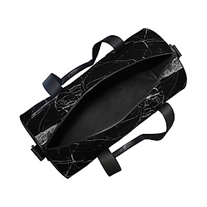 Black Marble Duffel Bag,Canvas Travel Bag for Gym Sports and Overnight