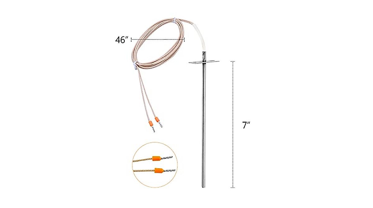Foedo 7-Inch RTD Temperature Probe for Traeger & Pit Boss Grills