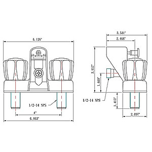 Laguna Brass 3210ACP/4120CP RV Replacement Non-Metallic Two Handle 4" Tub Diverter with Matching Hand-Held Shower Set, Chrome Finish