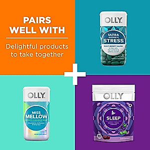 OLLY Hello Happy Gummy Worms, Mood Balance Support, Vitamin D, Saffron, Adult Chewable Supplement, Tropical Zing - 60 Count
