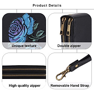 XEYOU Double Zipper Long Clutch Wallet Cellphone Wallet for Women with Wristlet Strap for Card, Cash, Coin, Bill