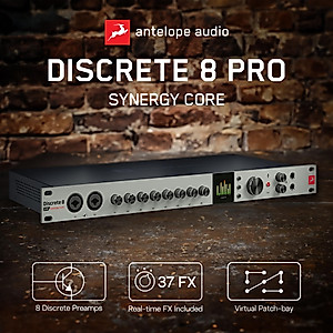 Antelope Audio Discrete 8 Pro Synergy Core Desktop 26x32 Audio Interface - Thunderbolt 3 & USB 2.0 Channel Microphone Preamp Recording, Streaming Studio Audio Interface w/Onboard Real-Time Effects