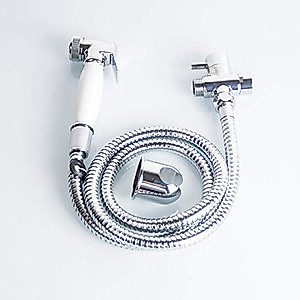 JIYTG Bidet Hand Held Bidet Sprayer Stainless Steel Spraye Toilet Bidet Shower Head with Hose and Bracket Holder Toilet Spray Gun Set