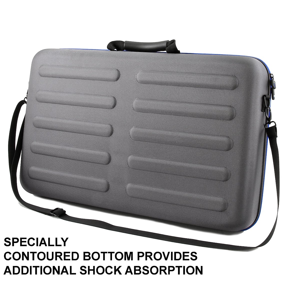 CASEMATIX Travel Case Compatible with Numark Mixstream Pro Plus, Mixstream Pro Go Standalone DJ Controller, Numark NV2 Serato Mixers and More - Includes Carrying Case Only with Shoulder Strap