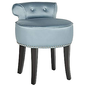 Safavieh Home Collection Georgia Burnt Orange and Distressed Grey Petite Vanity Stool