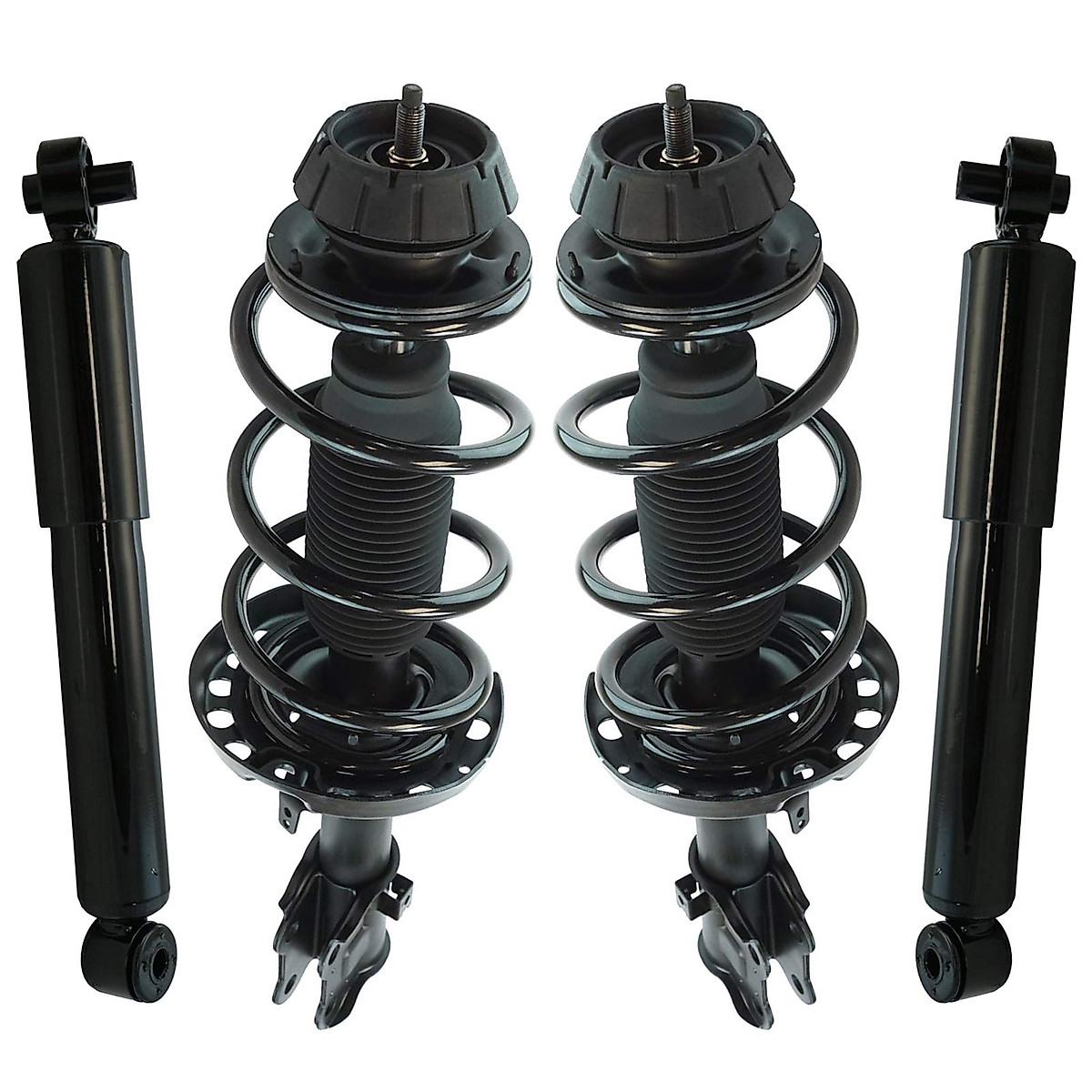 TRQ Front and Rear Complete Strut Assembly & Shock Absorber Kit Complete Strut & Coil Spring Assembly Compatible with 2010-2013 Kia Soul