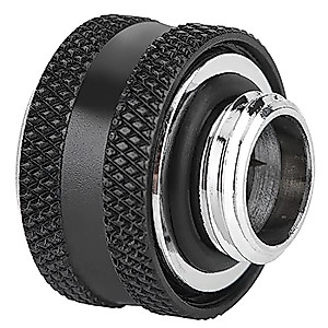 Dracaena 6 Pack G1/4" Thread to 12mm OD hard Tubing Compression Fitting with Rings for rigid acrylic Tube for Computer Water Cooling System, Black