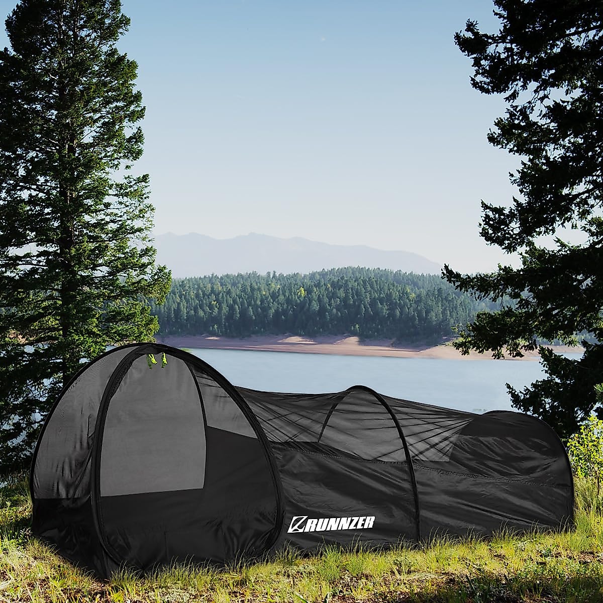 L RUNNZER One Person Tent, Pop Up Ultralight Bivvy Tent for Camping, Backpacking & Trekking with Rainfly