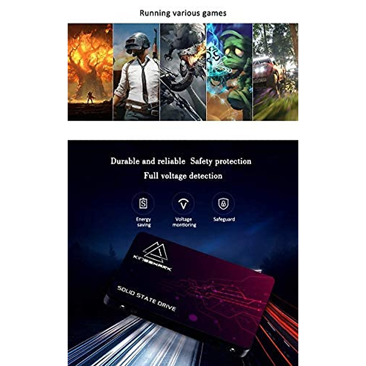 KingShark gamer SSD 512GB SATA 2.5" Internal Solid State Drive SATAIII 6 Gb/s High-Performance 7MM Height SSD(512GB, 2.5''SATA3)