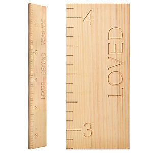Growth Chart for Kids, Solid Wood Height Chart for Kids Toddler Baby playrooms and Bedrooms Wall Decor for up to 3 Children