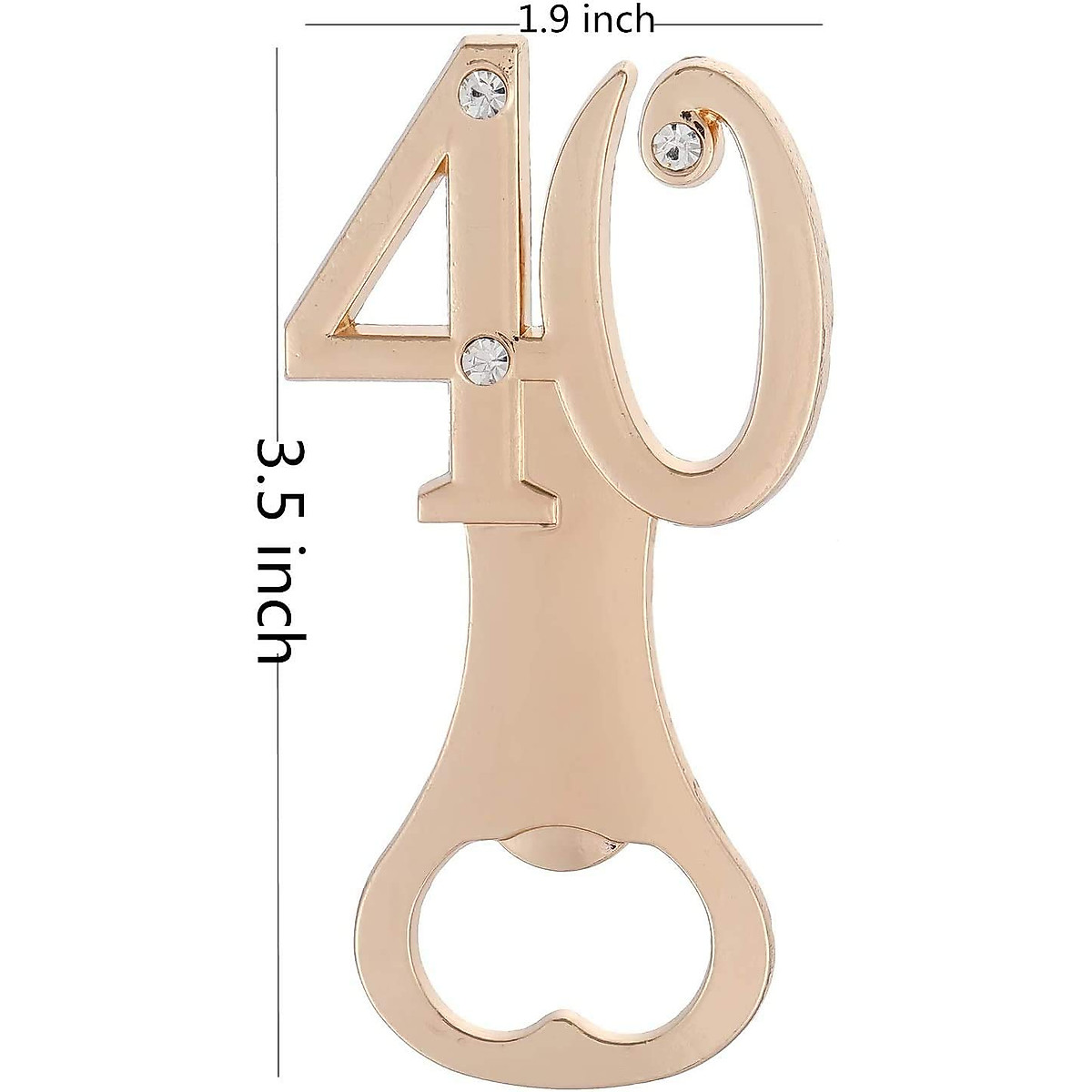 24PCS 40th Birthday Bottle Opener 40 Birthday Favors for Guests, 40th Gold Wedding Party Favors 40th High School Reunion Souvenir Gift for Guests (Black 40 Opener,24)