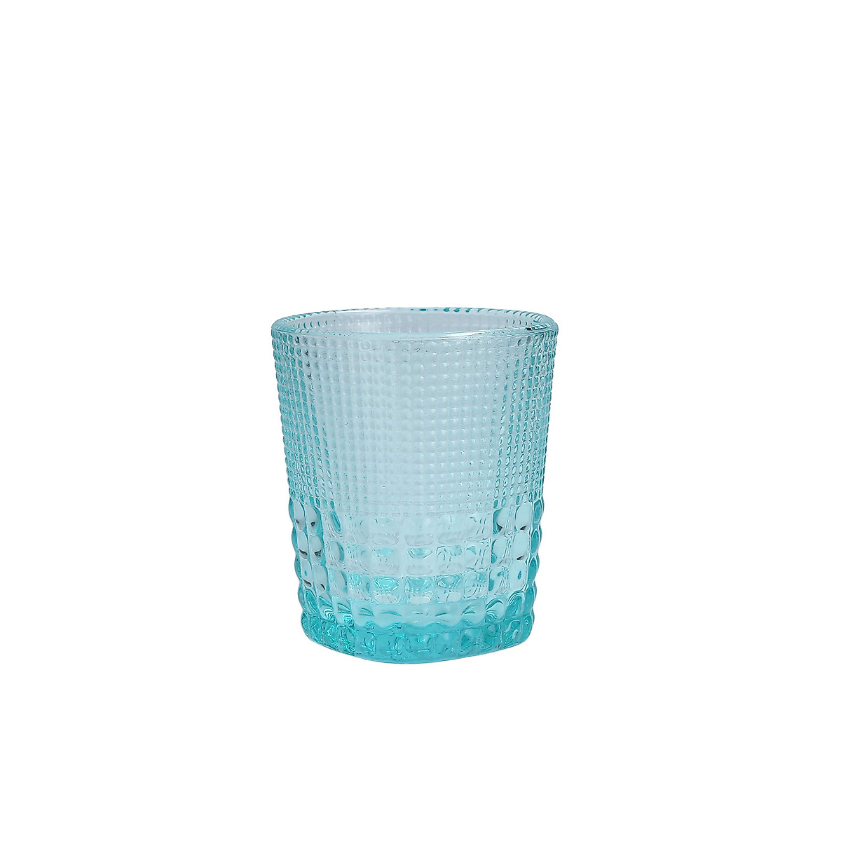 Fortessa Malcolm Double Old Fashioned Cocktail Glass 6 Pack, 11.5-Ounce, Pool Blue