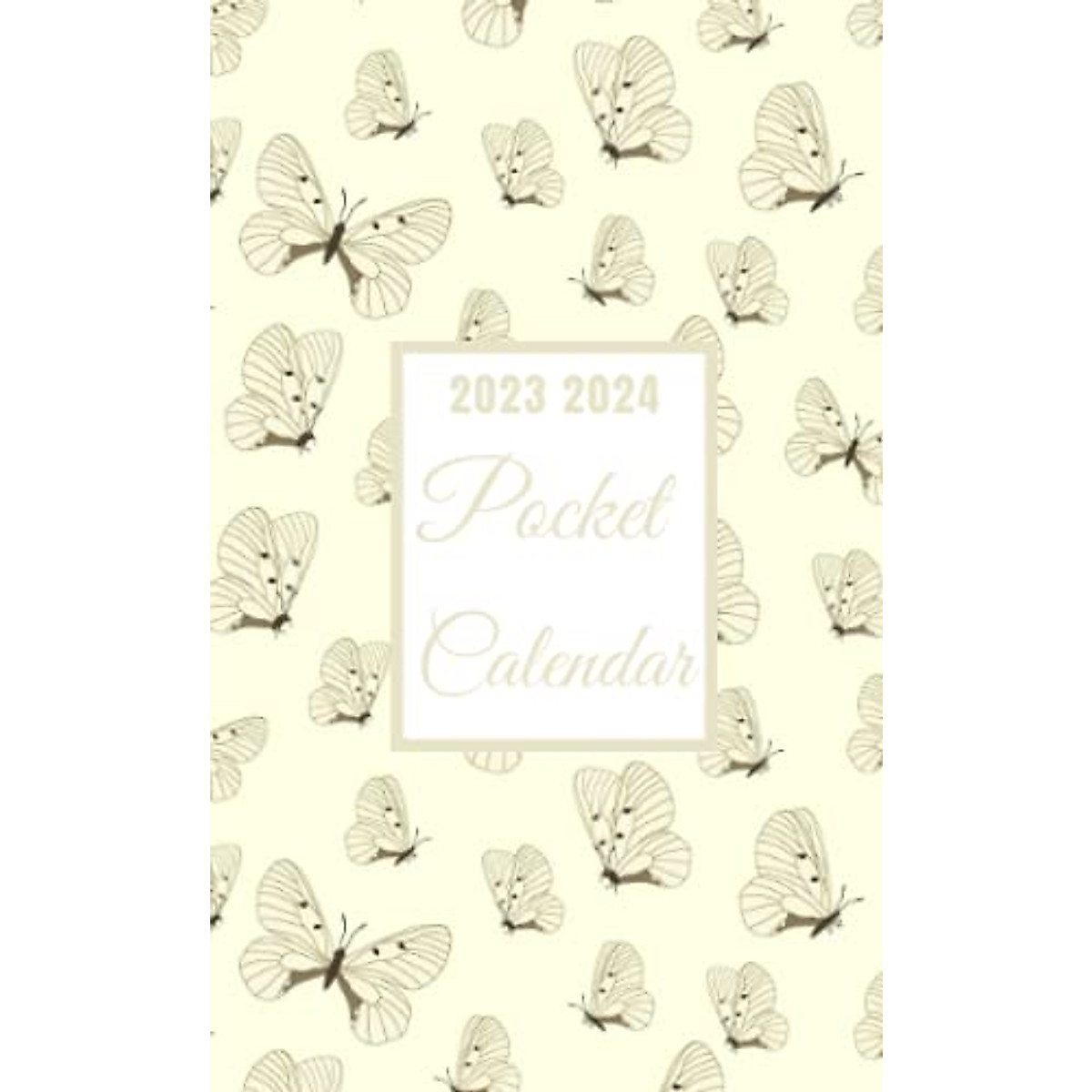 Pocket Calendar 2023-2024 for Purse: Small Size Monthly Planner | 24 Months Organizer Agenda Schedule | Daily Time Management Book with Beautiful Butterfly Design