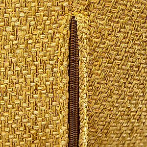 KINWELL 2022 Upgrade Swivel Armchair Contemporary Fabric Accent Chair Dining Chair Tufted Back with Sturdy Oak Wood Legs for Small Space Home Office Slim Adult, Yellow