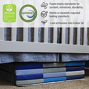 FDP Softscape Space Saver 4-Section Folding Activity Mat for Infants and Toddlers, Tummy Time for Babies, Soft Foam Colorful Play - Navy/Powder Blue