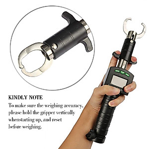 Yogayet Fish Lip Gripper with Digital Scale, 50lb/25kg Loading Capacity Fish Lip Grip,Water-Resistant Lip Grip with Tape Measure, Stainless Steel Fish Lip Grabber Fish Gripper Fishing Sale
