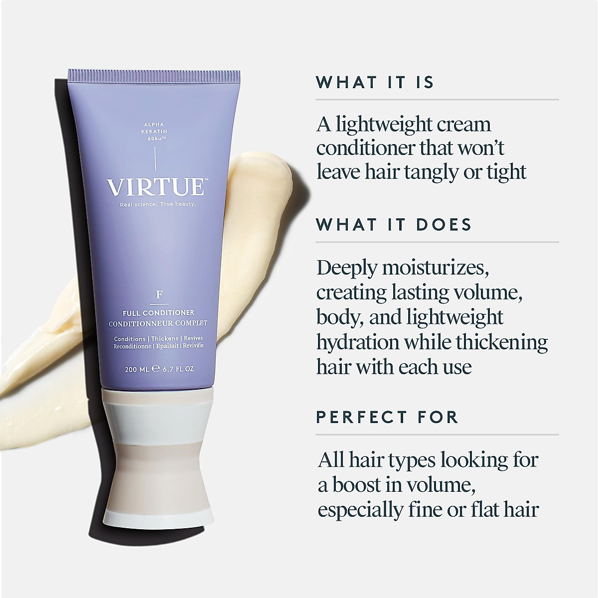 Virtue Full Volumizing Conditioner Thickens Hair
