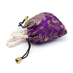 Elesa Miracle 24pcs Silk Brocade Jewelry Pouch Bag, Drawstring Coin Purse, Gift Bag Value Set