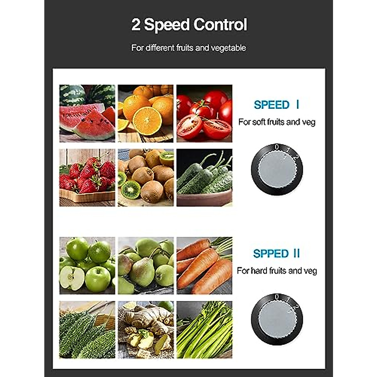 Juicer Machine, 800W Centrifugal Juicer Extractor with Wide Mouth 3” Feed Chute for Fruit Vegetable, Easy to Clean, Stainless Steel, BPA-free (Black)