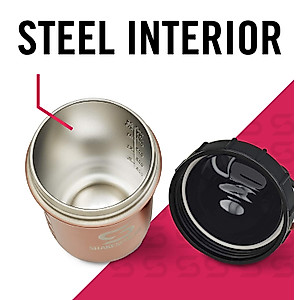 SHAKESPHERE Tumbler STEEL: Protein Shaker Bottle Keeps Hot Drinks HOT & Cold Drinks COLD, 24 oz. No Blending Ball or Whisk Needed, Easy Clean Up Great for Shakes, Smoothies (Matte-Black)