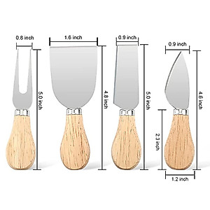 Clarmonde Cheese Knives Set Stainless Steel Cheese Knives with Wood handle (Option# 16)