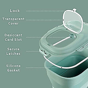 Collapsible Dog Food Storage Container, 30 Lb Pet Cat Pantry Plastic Large Containers Bin with Wheels Airtight Lids Locking Bowl, 50 Lb Kitchen Cereal Flour Sugar Rice Leakproof Sealable Dry Holder