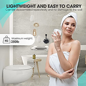 Kasrech Shower Handle (1 Pack),12 Inch Grab Bars with Strong Suction Cup for Bathtubs and Showers,Shower Safety Hand Rail,No Drill Balance Bar for Bathroom,Suitable for Seniors,Elderly,Handicap