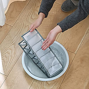 LANSKYWARE 3 PCs Drawer Organizers for Clothing,Clothes Drawer Mesh Separation Box,Wardrobe Folding Clothes Organizer Drawer Organizers,Storage Clothes Compartment Organizer for Pants Jeans T Shirt