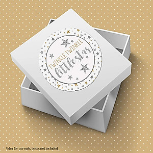 Twinkle Twinkle Little Star Gender Neutral Baby Sprinkle Baby Shower Thank You Sticker Labels, 40 2" Party Circle Stickers by AmandaCreation, Great for Party Favors, Envelope Seals & Goodie Bags