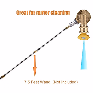 M MINGLE Turbo Nozzle for Pressure Washer, Gutter Cleaner Attachment, 1/4 Inch Quick Connect, 5 Nozzle Tips