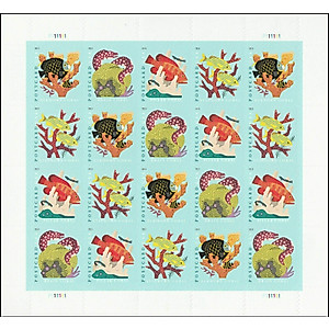 2019 Coral Reefs Postcard Rate Forever Sheet of Twenty Stamps Scott 5366