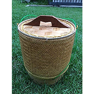 SAWADEE Kratip Thai Handicraft Bamboo Sticky Rice Basket Box Container 7"