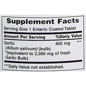 Nature's Bounty Odor Free Garlic 2000 mg, 120 Count