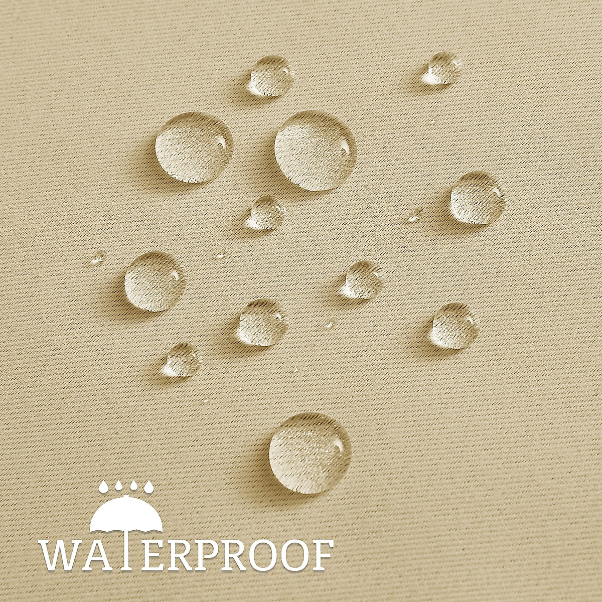 RYB HOME Blackout Curtains Windproof - Weighted Bags Attached, 84 inches Long, Waterproof Thermal Indoor Outdoor for Pool Shower Bedroom Patio, 2 Pcs, W 52 x L 84, Beige