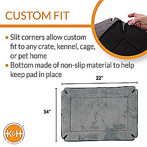 K&H Pet Products Memory Foam Crate Pad Gray X-Small 14 X 22 Inches
