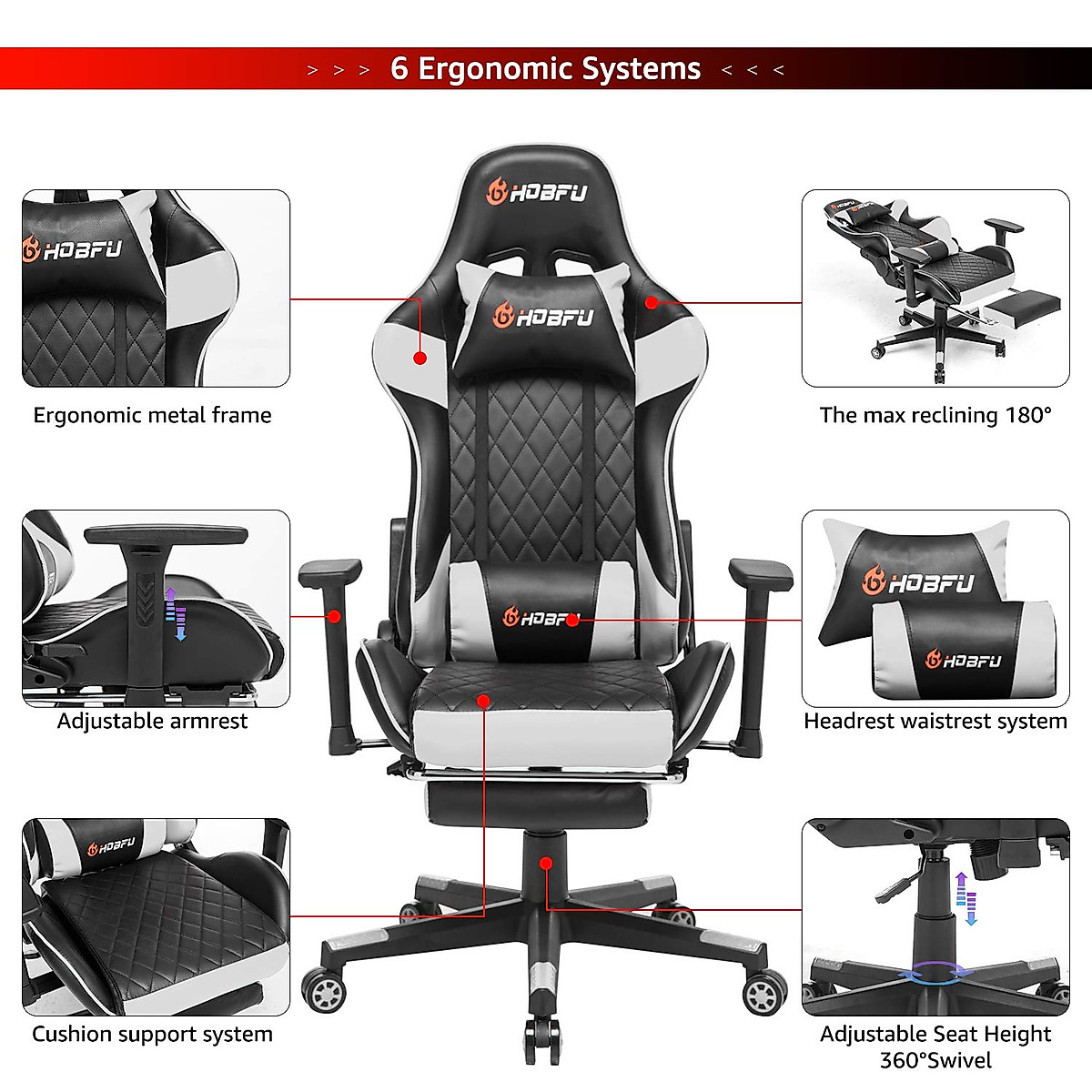 Arozzi Verona V2 Ergonomic Computer Gaming Chair Office Chair with High Backrest Recliner Swivel Tilt Rocker Adjustable Height and Adjustable Lumbar and Neck Support - Black