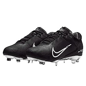 Nike Women's Hyperdiamond 4 Elite Softball Cleats (Black/Dark Grey/Barely Volt/White, us_Footwear_Size_System, Adult, Women, Numeric, Medium, Numeric_8)