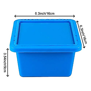 ZOENHOU 4 PCS 12 Hole Square Multifunction Paint Brush Basin Cleaner, Plastic Twin Compartment Artist Brush Washer with Brush Holder and Lid for Cleaning Acrylic Watercolor Oil Painting