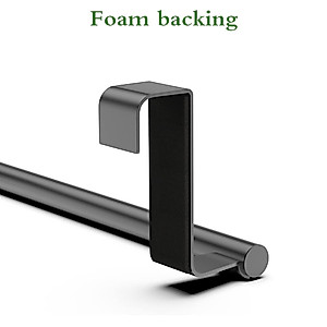 Kitchen Cabinet Towel Holder, 9" Professional Over Cabinet Towel Bar Rank, Universal Fit On Cupboard Doors, 2 Pack Cool Bright Black