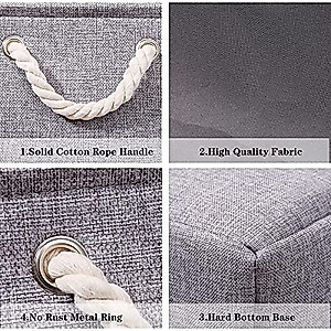 GUIMIYHY Fabric Storage Basket Storage Box Storage Bin Nursery Bin Gift Basket with Handles for Wardrobe, Shelves, Clothes, Toys, Towel, Foldable (1 Pack, Grey, 14.2 by 10.2 by 7.1 inch)