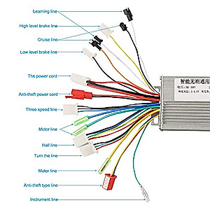 Opaltool Brushless Controller, 36V/48V Aluminium Alloy E-Bike Brushless Motor Controller for Electric Bicycle Scooter (350W)