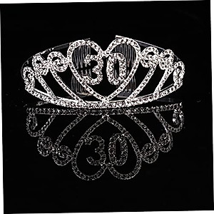 Mikinona 1pc Jewel Headbands for Women Bridal Headpieces for Wedding Rhinestone Belts for Women 60th Birthday Headpiece Headbands Crystal Diamond 60 Birthday Tiara and Sash Hair Crown Gift