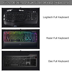 Keyboard Bag Case Sleeve Pouch for Universal Keyboard, Logitech/Razer/Das/Havit/Apple Magic Keyboard Protector, Wireless/Wire Computer/Gaming PC Keyboard Dust Cover-Black