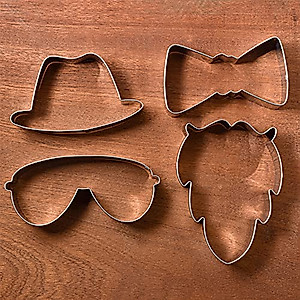 KENIAO Cool Dad Cookie Cutter Set Father's Day, 4 Pcs, Stainless Steel