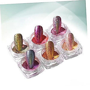 FOMIYES 6pcs 6 Nail Decorations for Nail Art Nail Accessories Kit De Manicura Nail Shining Sugar Effect Glitter Nail Glitter Powder Metallic Shining Flakes DIY Manicure Tools Acrylic Set