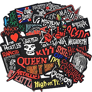 32pcs Heavy Meta Band Patches Iron on Rock Music Badges Hippie Punk Stickers for Clothes (B)