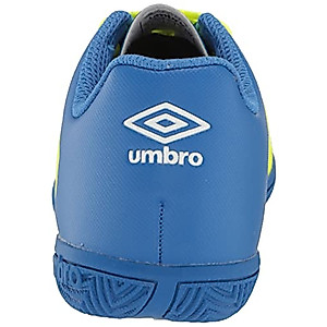 Umbro Boy's Classico XI IC Jr. Soccer Indoor Shoe, Yellow/Blue/White, 11 Little Kid